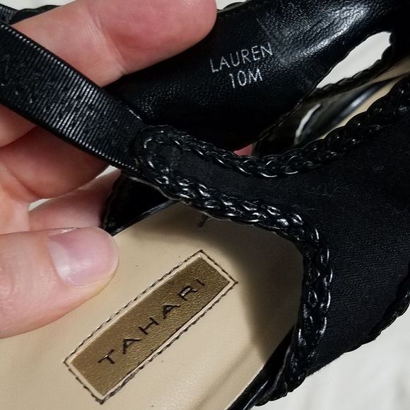 Tahari | Shoes | Chic Tahari Black Strappy Lauren Heels | Poshmark
